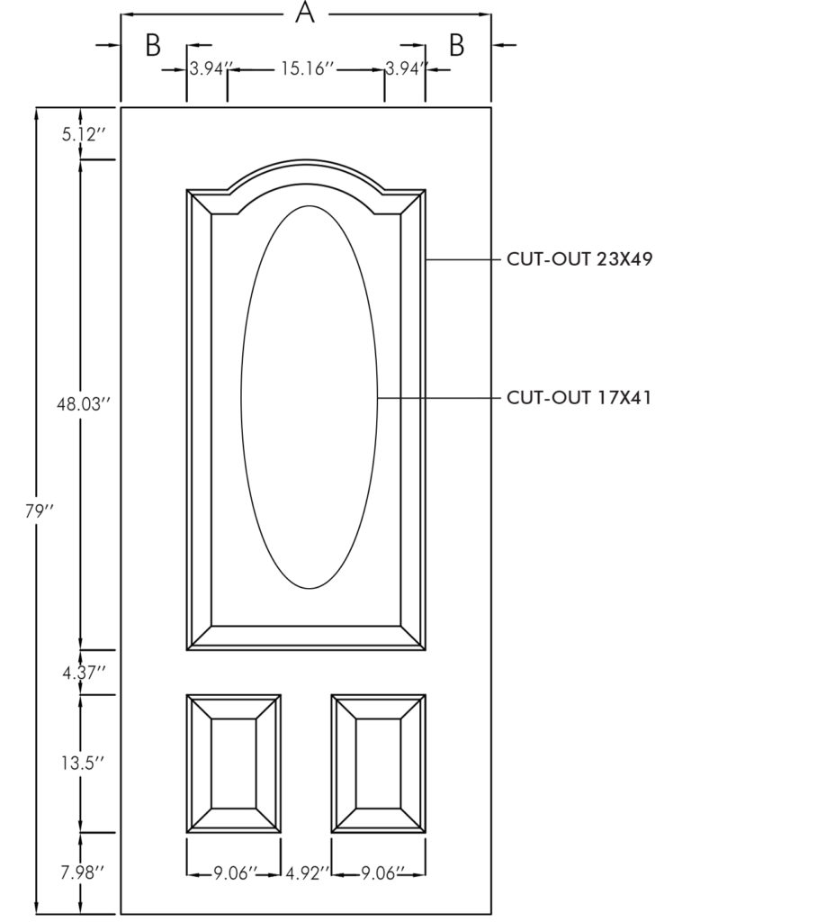 6’8″ Smooth (SM-3PA) 3 Panel Arched – Mennie Canada